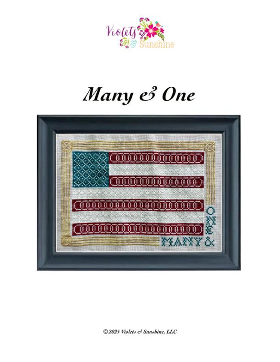 Many & One: A Small Patriotic American Flag Cross Stitch Sampler - Etsy