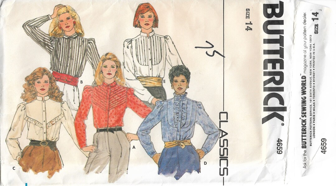Vintage Butterick 4659 RARE Sz 14, New/uncut/ff: Butterick Classic ...