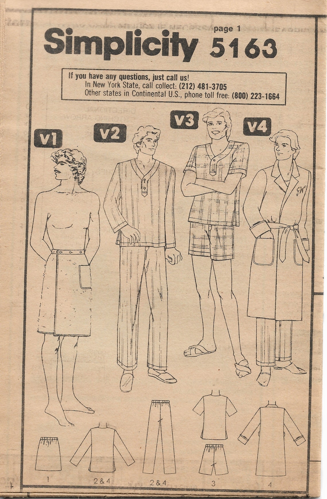 Vintage Simplicity 5163 NEW and UNCUT 1981 Men's Pajama - Etsy