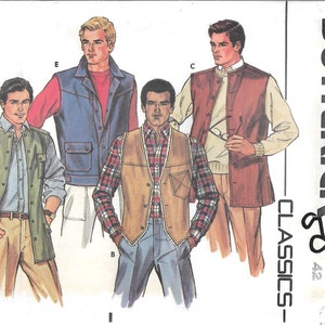 RARE Vintage Butterick 6970 Size 40 or 42, New/uncut/ff: Men's Vest ...