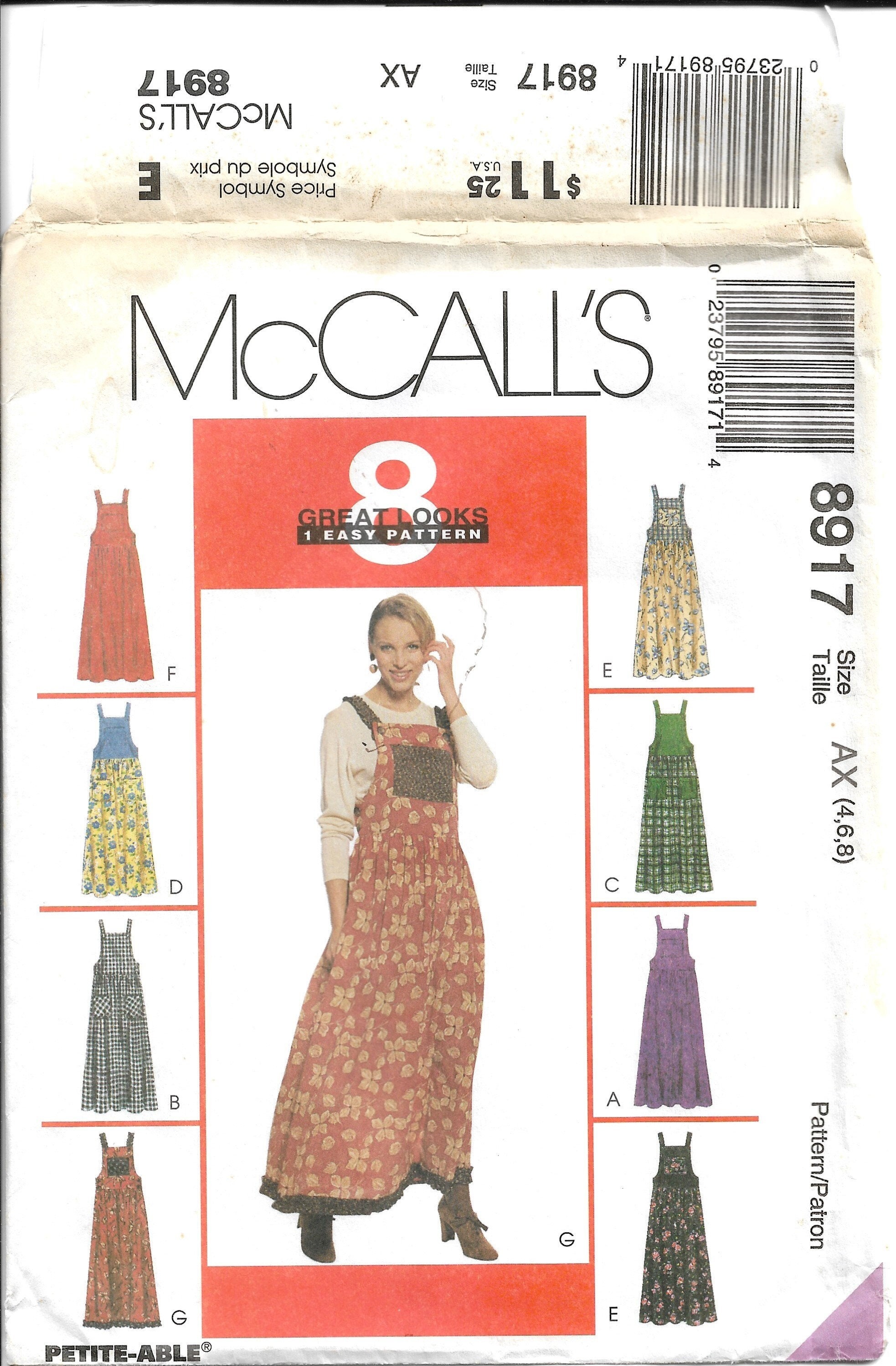 Vintage NEW/UNCUT/FF Mccalls 8917 Rare Sz Range 4-6-8 for Misses ...