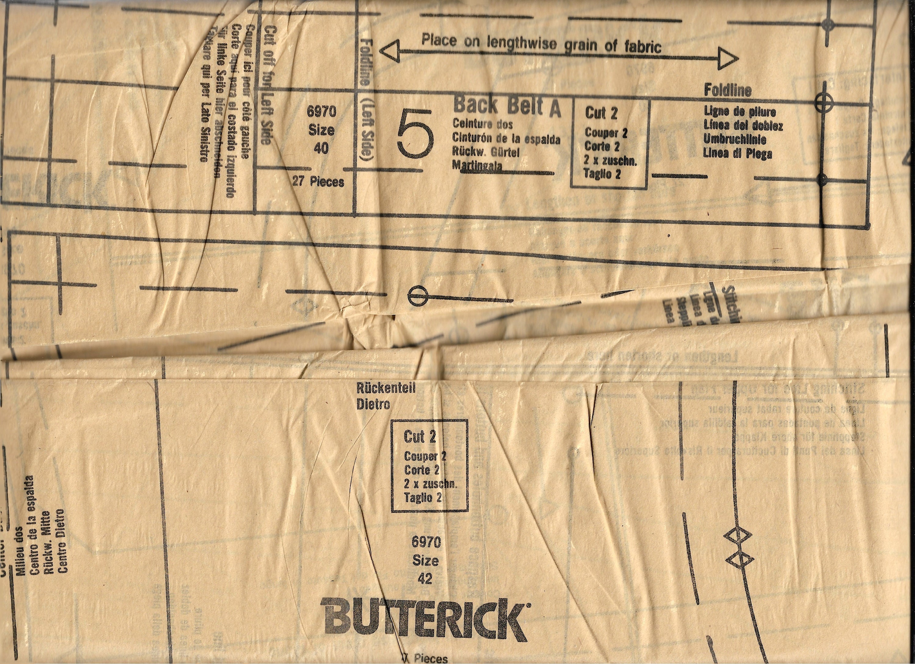 RARE Vintage Butterick 6970 Size 40 or 42, New/uncut/ff: Men's Vest ...