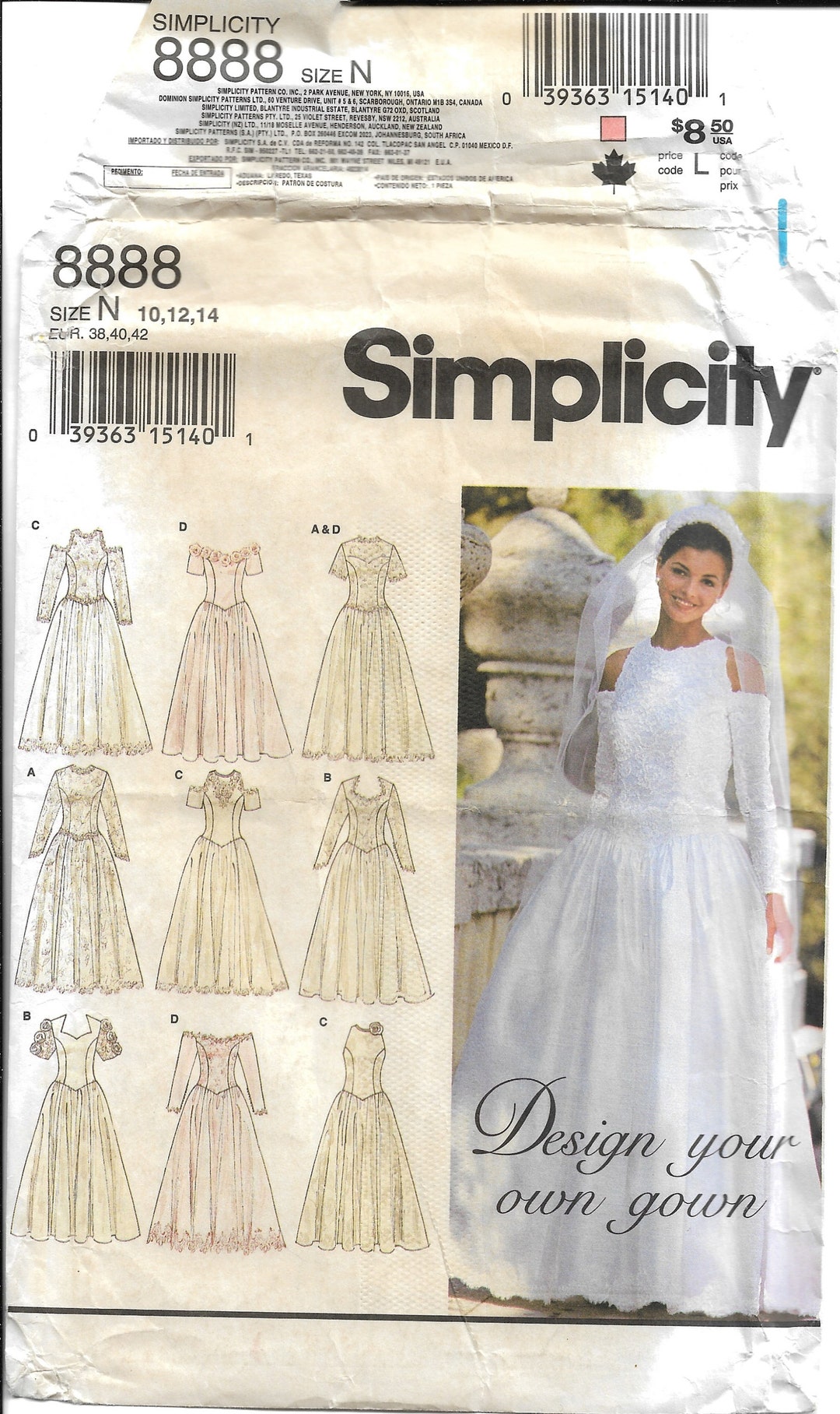 Vintage Simplicity 8888 Sz Range 10-12-14, NEW/UNCUT/FF, for Misses ...