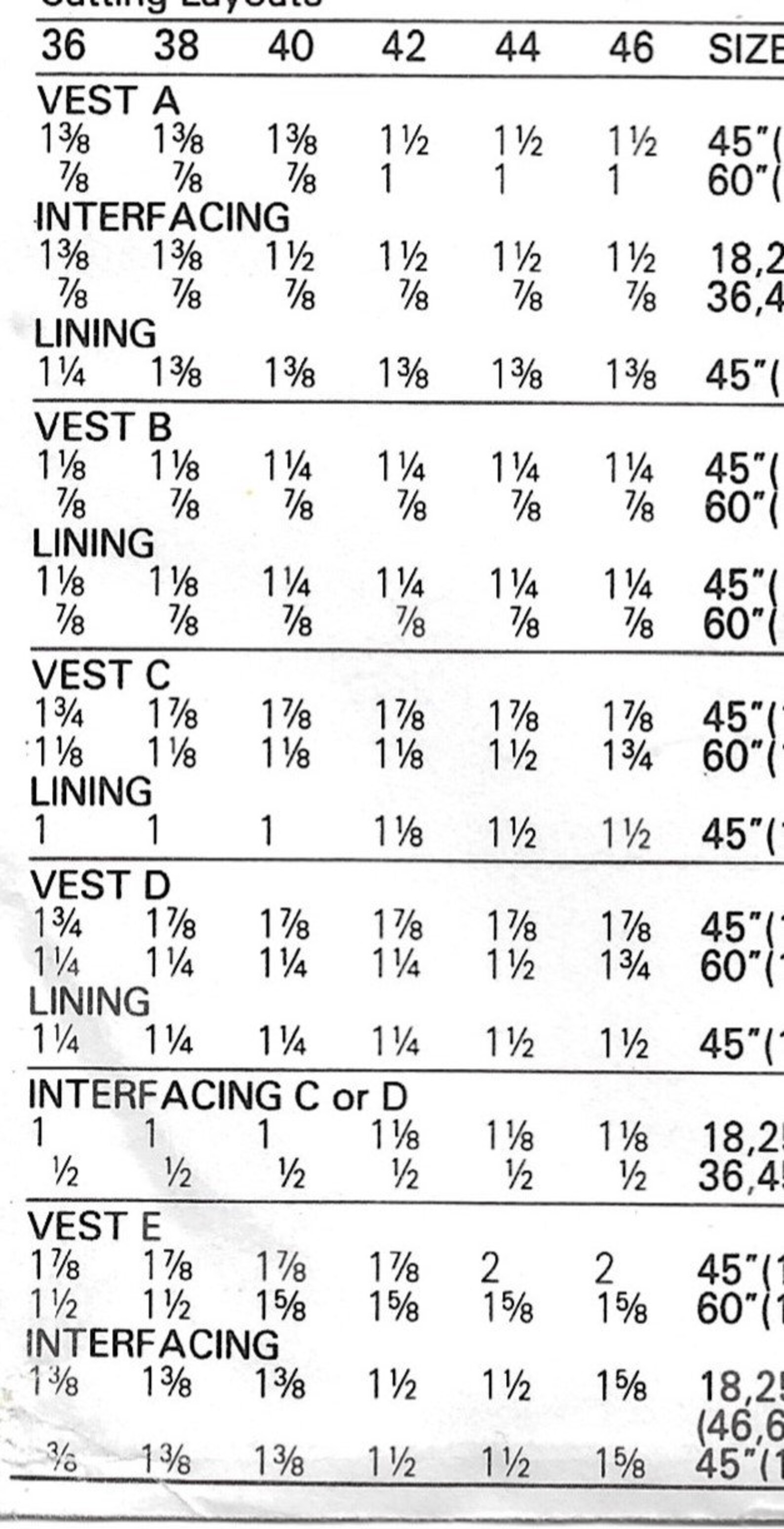 RARE Vintage Butterick 6970 Size 40 or 42, New/uncut/ff: Men's Vest ...