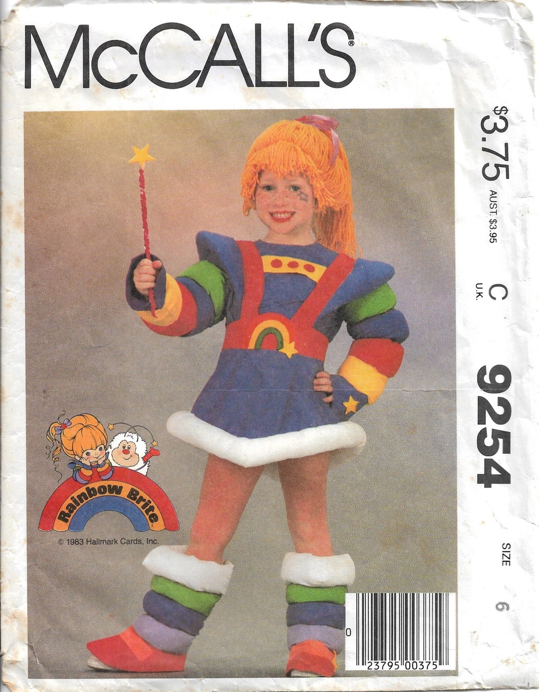 Vintage Rainbow Brite Costume Pattern:mccall's #9254 Size 6, Skirt ...