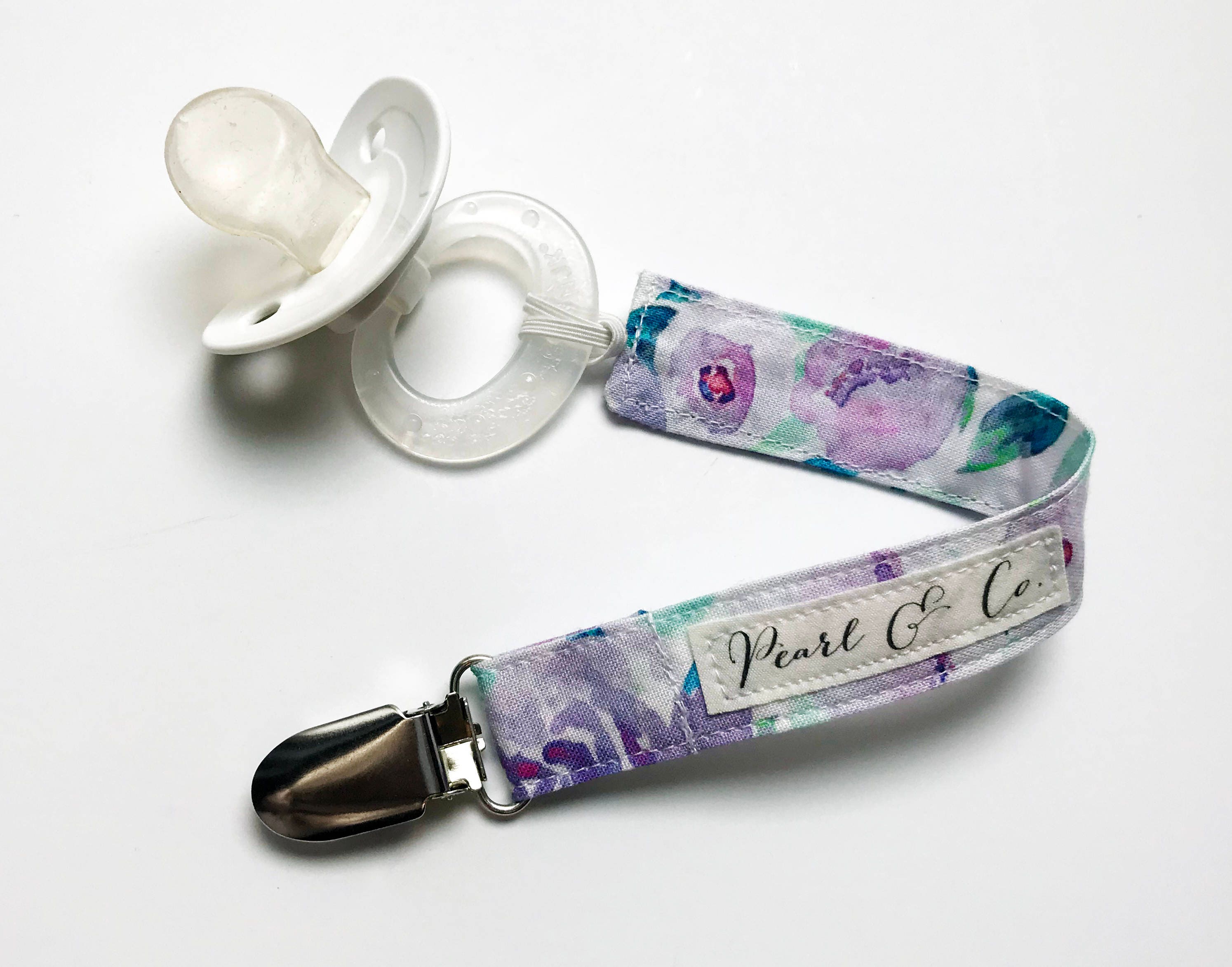 Pacifier Clip: Plumsy Watercolor Floral Pacifier Clip Girl - Etsy