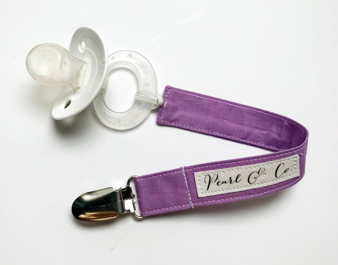 Pacifier Clip: Lilac - Pacifier Clip Girl - Purple Pacifier Clip - Paci ...