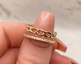 Adjustable 18k Gold Plated Double Helix Style Ring - Etsy
