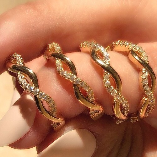 Adjustable 18k Gold Plated Double Helix Style Ring - Etsy