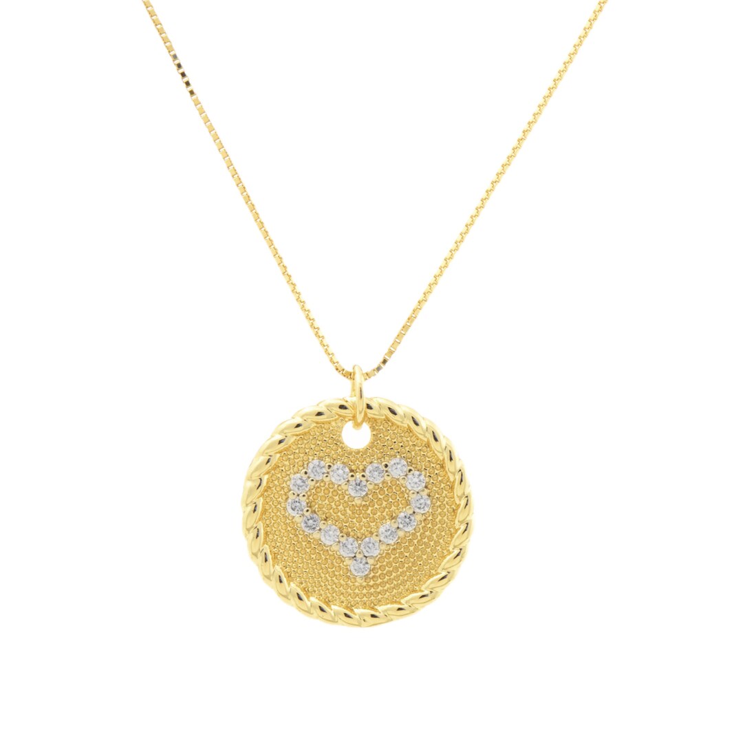 Gold Heart Coin Necklace - Etsy