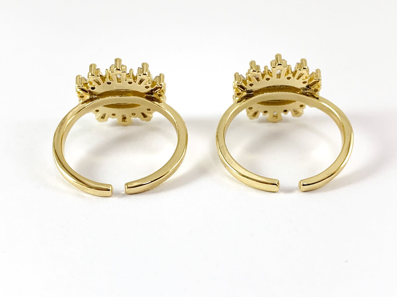 Adjustable 18K Gold Plated CZ Pave Ring With Japanese Opal. - Etsy