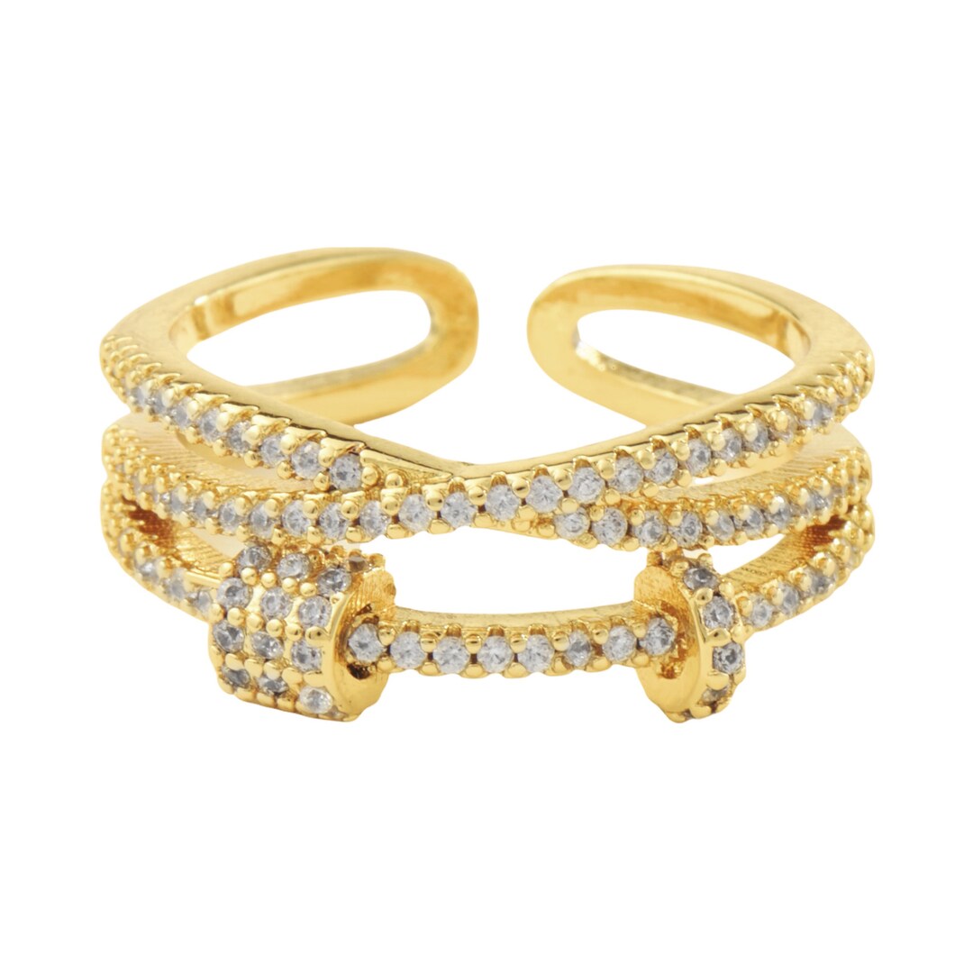 Adjustable 18K Gold Plated Ring - Etsy