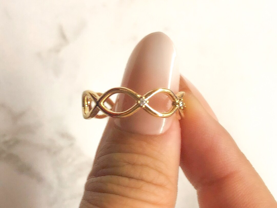 Adjustable 18k Gold Plated Double Helix Style Ring - Etsy