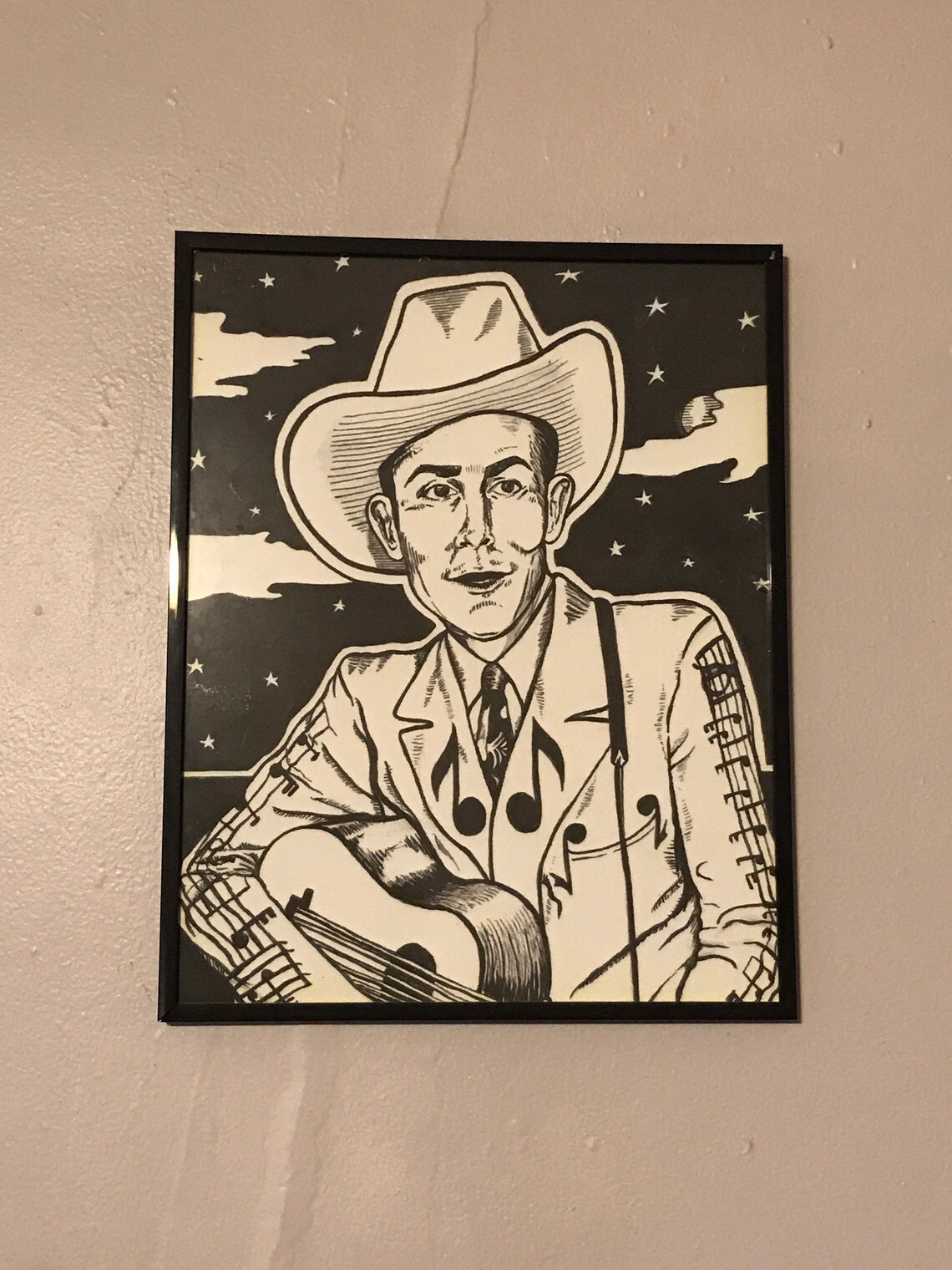 Archival Quality Giclée Print of Hank Williams Brush and Ink Portrait ...