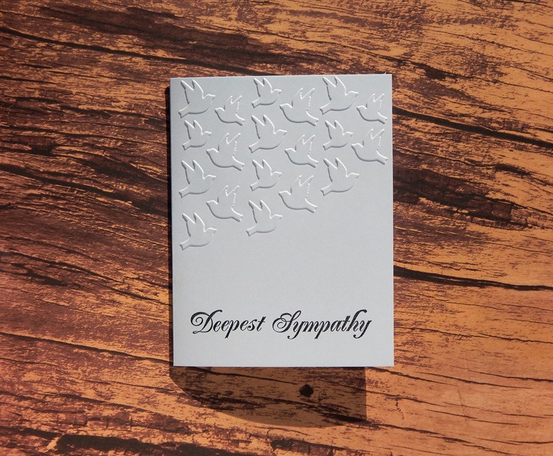5 Deepest Sympathy Embossed Flying Birds Card Sympathy Cards | Etsy