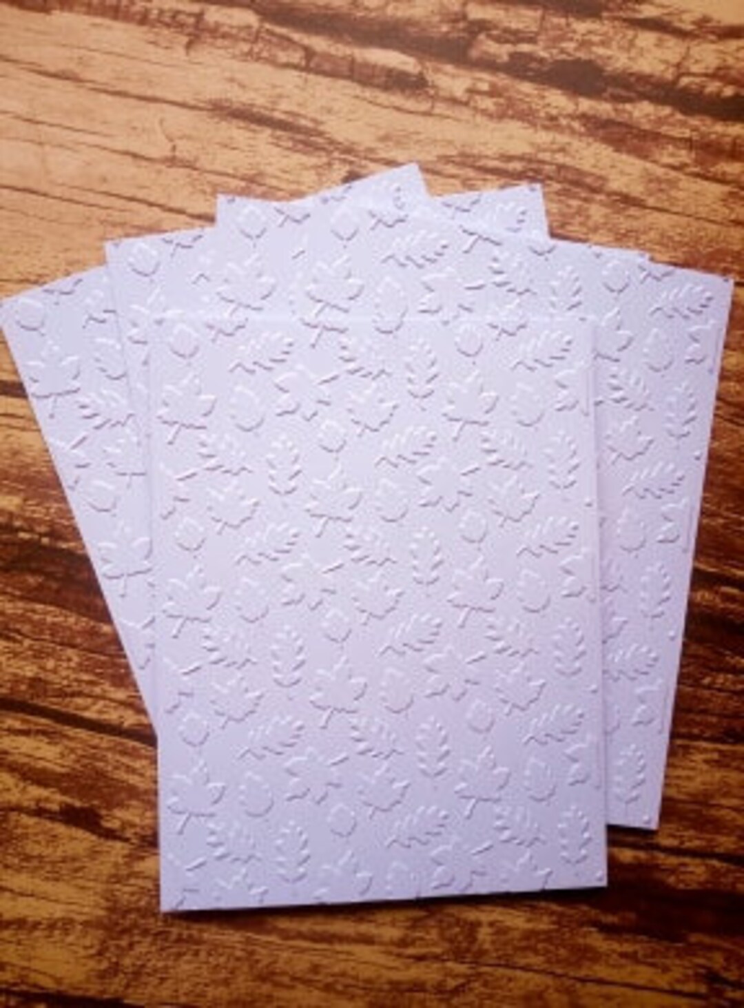 5 Embossed Fall Leaves Cards Handmade Greeting Cards Blank Card Set ...