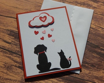 Cat and Dog Card | Etsy