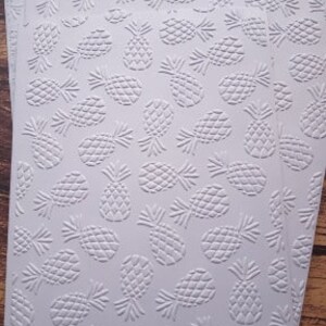 5 Embossed Pineapple Cards Hand Made Card Set Blank Cards Embossed ...