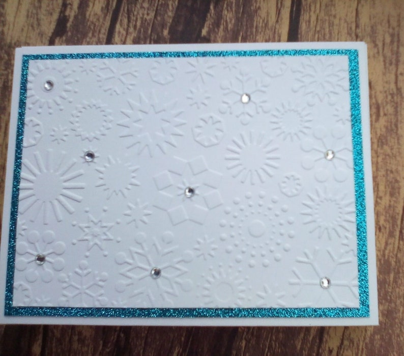 Snowflakes Embossed Cards Holiday Cards 5 Blank Note Cards - Etsy