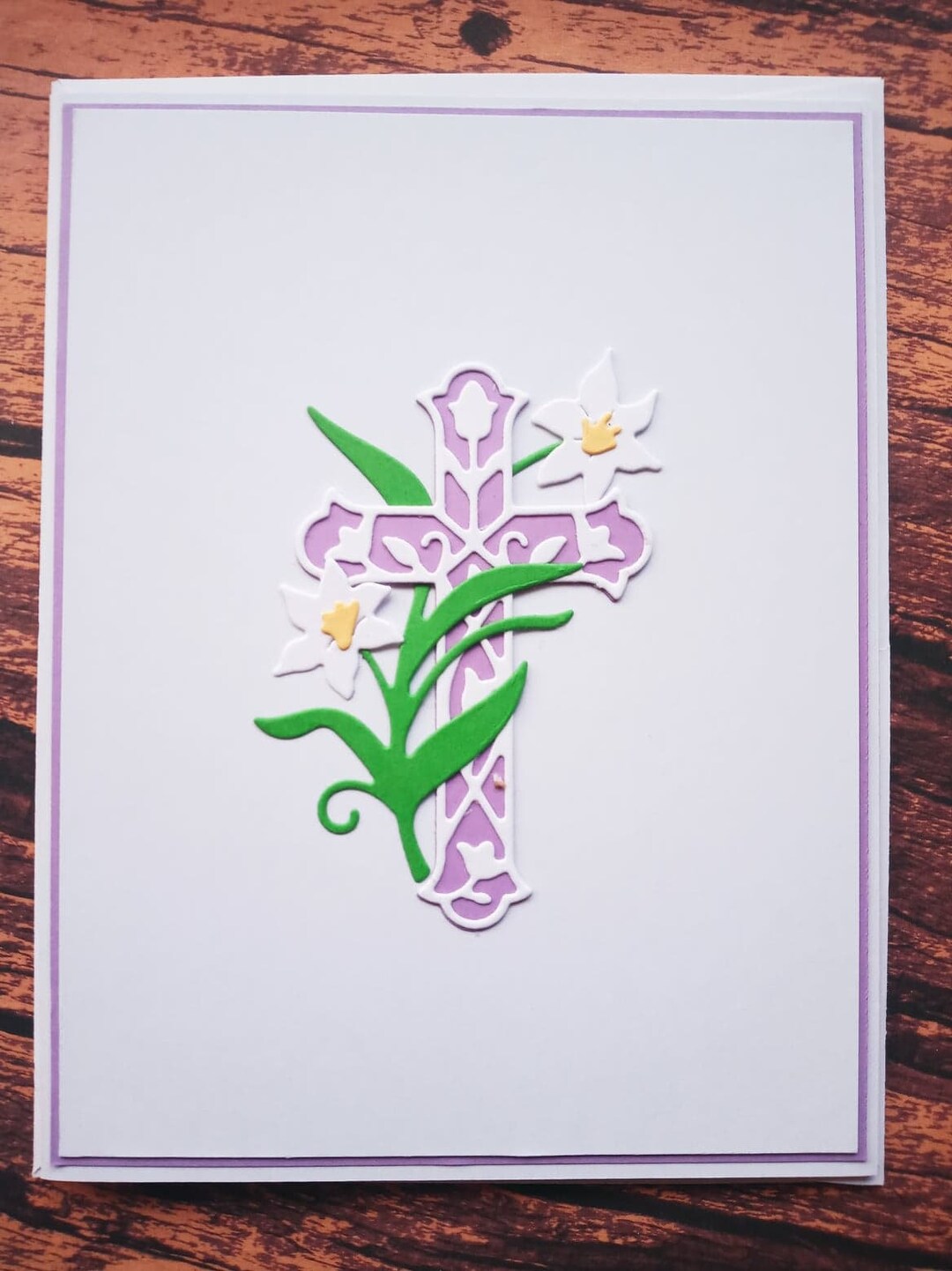 Spring Cross Greeting Card OOAK Card Hand Made Die Cut Card Easter Card ...