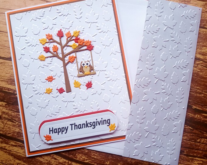 Happy Thanksgiving Handmade Greeting Card Die Cut Embossed Card Blank ...