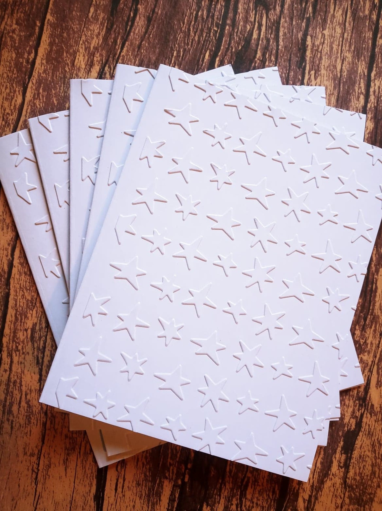 5 Embossed Stars Greeting Cards Celebration Cards Independence - Etsy