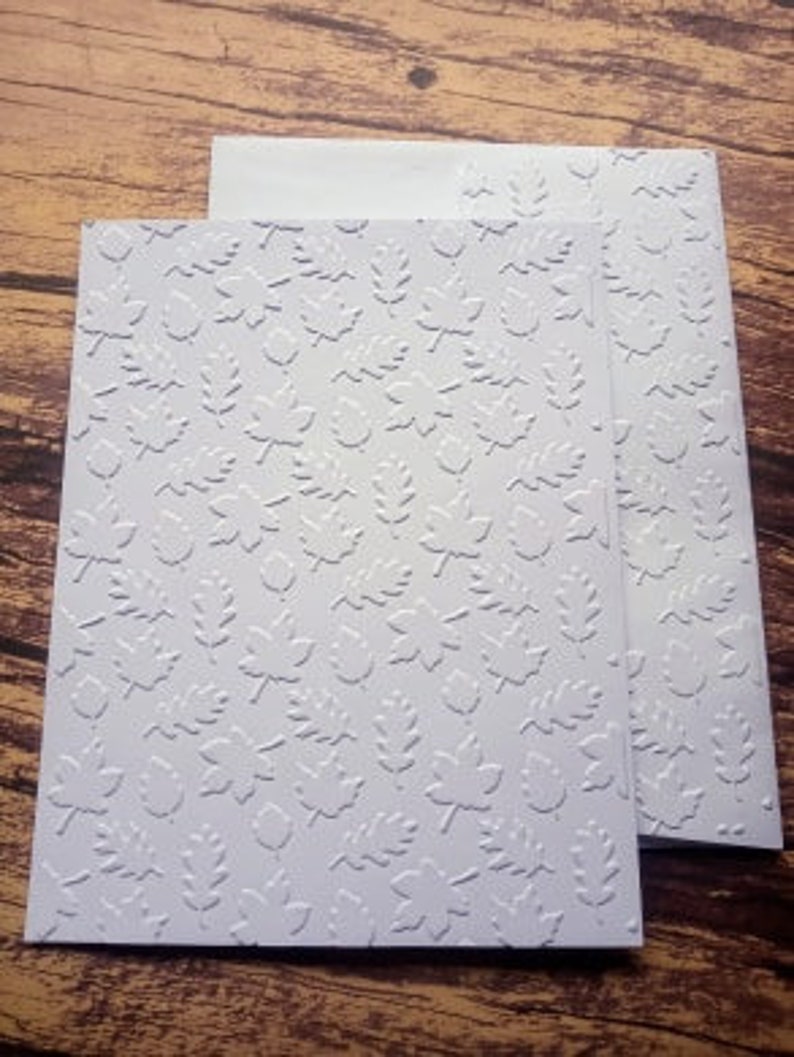 5 Embossed Fall Leaves Cards Handmade Greeting Cards Blank - Etsy