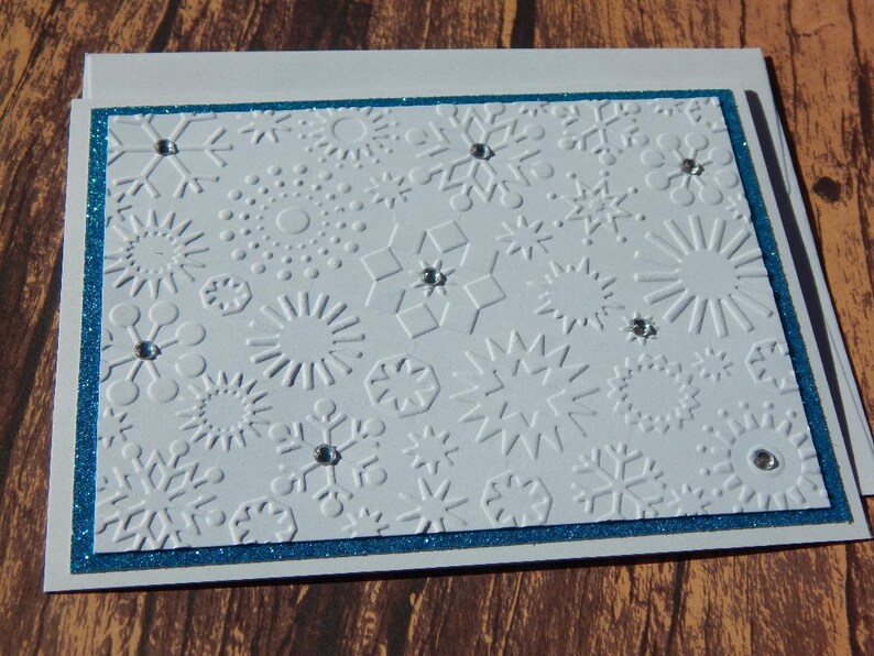 Snowflakes Embossed Cards Holiday Cards 5 Blank Note Cards - Etsy