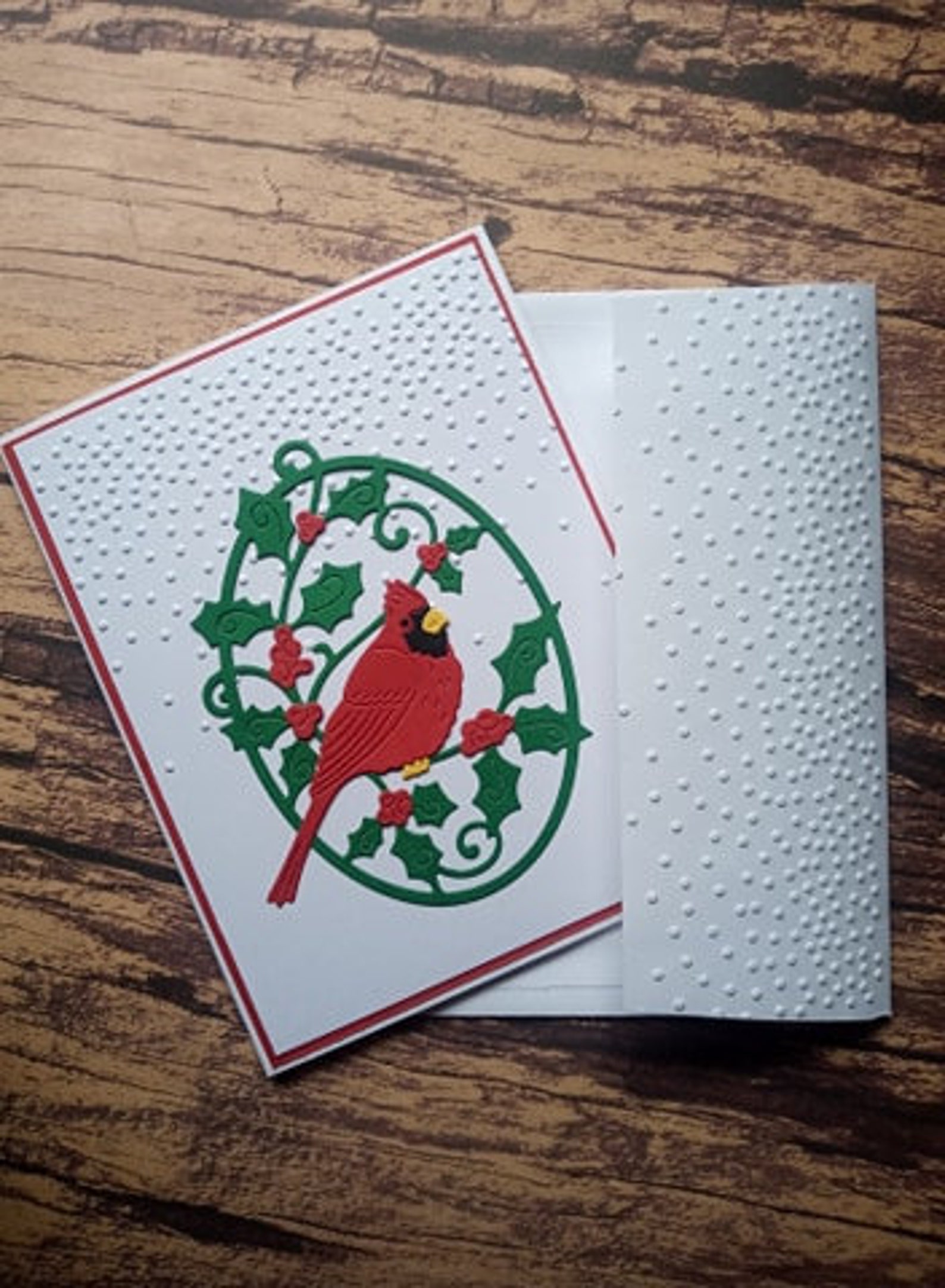 Cardinal Card Embossed Handmade Cardinal Card Sympathy Card - Etsy