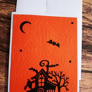 Haunted House Halloween Greeting Card One of a Kind Card Spooky ...