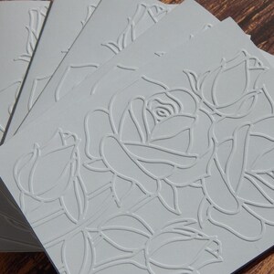 Roses Embossed Greeting Cards 5 Blank Hand Made Cards Wedding Cards ...