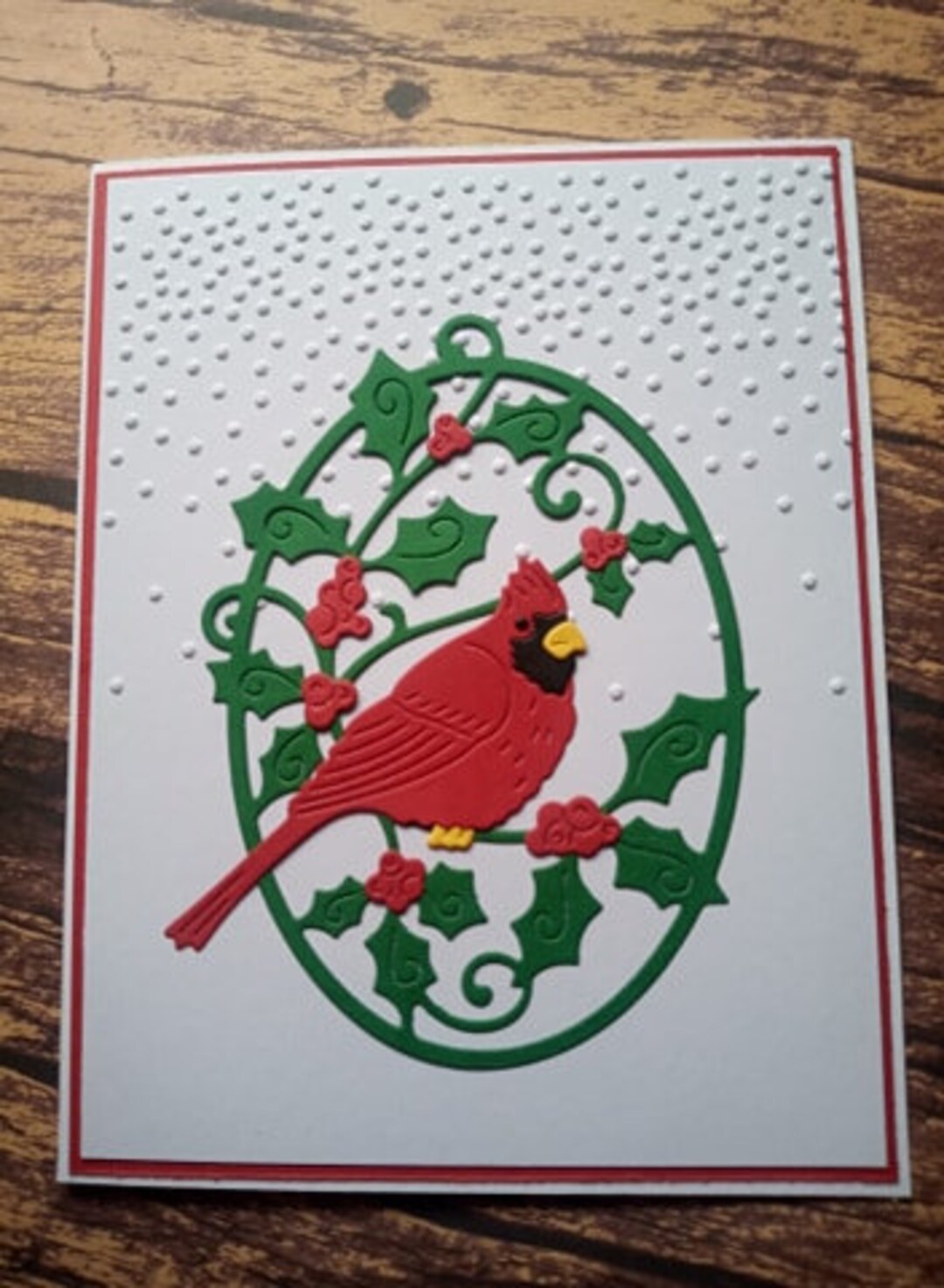 Cardinal Card, Embossed Handmade Cardinal Card, Sympathy Card ...