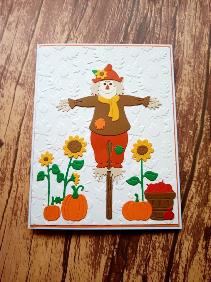 Scarecrow Fall Card Thanksgiving Card Handmade Greeting Card - Etsy