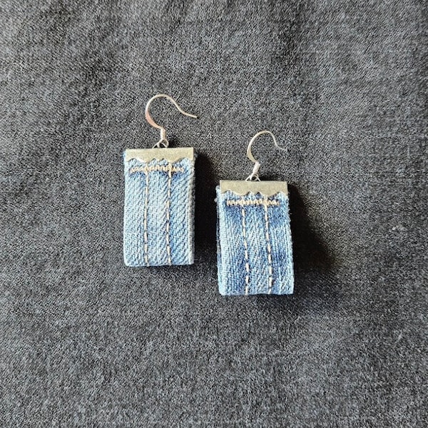 Denim Earrings - Etsy