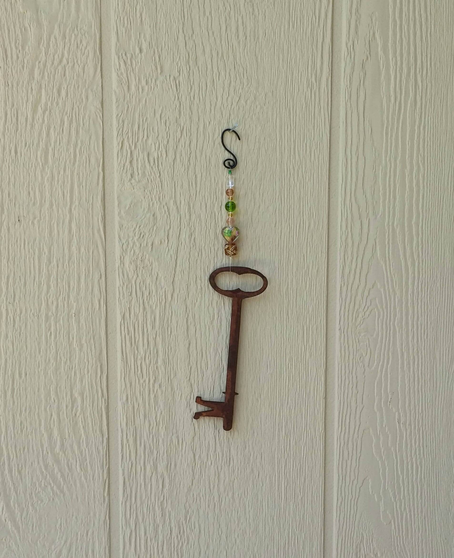 Key metal wall art metal yard art skeleton key decor sun | Etsy