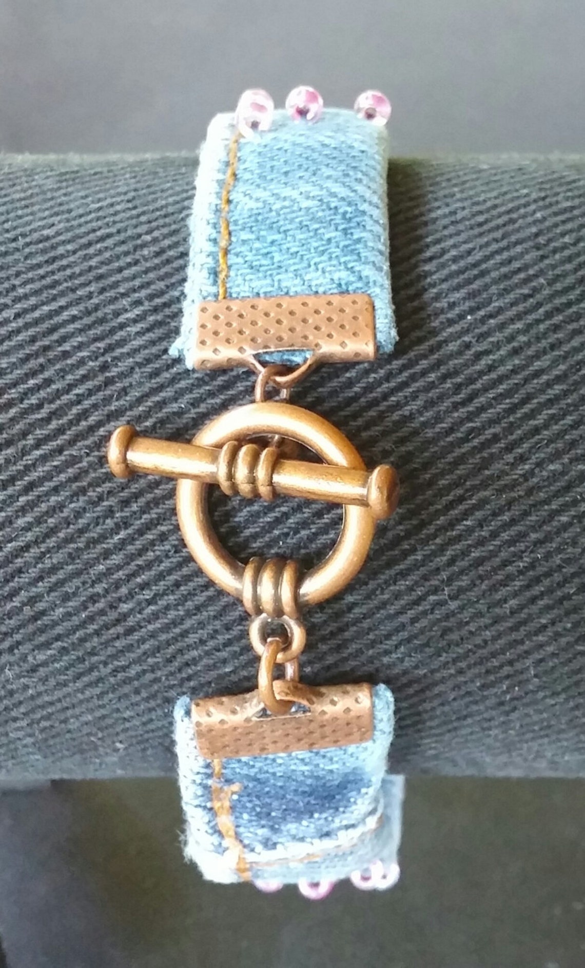 Denim Bracelet, Bracelet Jeans Blue, Denim Upcycled, Jeans Recycled ...