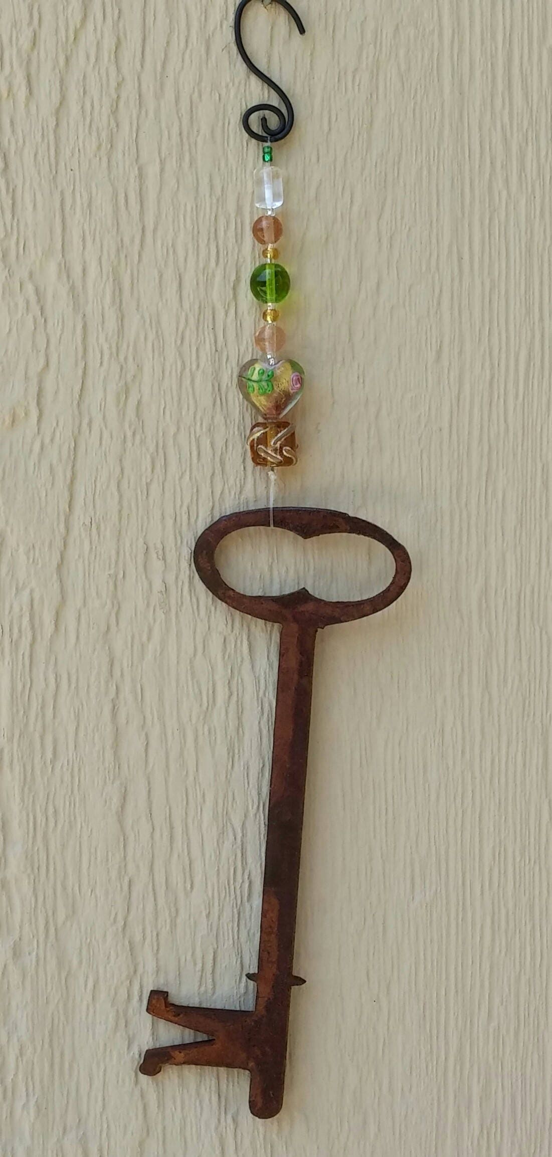 Key metal wall art metal yard art skeleton key decor sun | Etsy