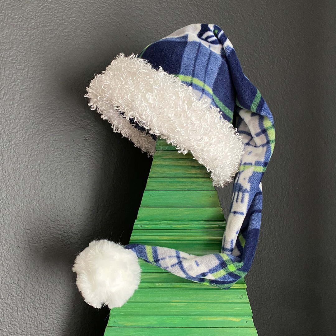 NFL Seattle Seahawks Plaid Fleece With White Furry Fleece Trim and 3 ...