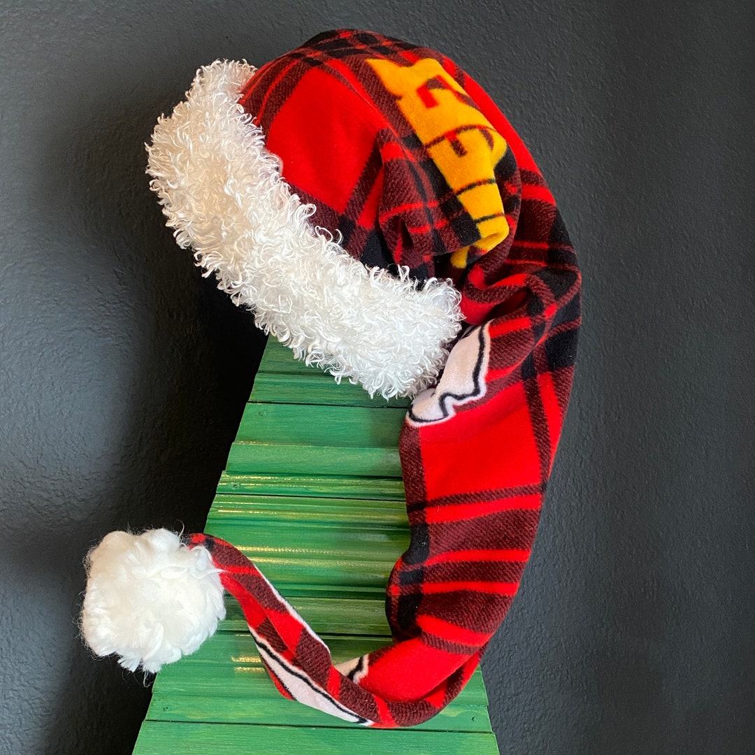 NFL Kansas City Chiefs Plaid Fleece With White Furry Fleece Trim and 3 ...