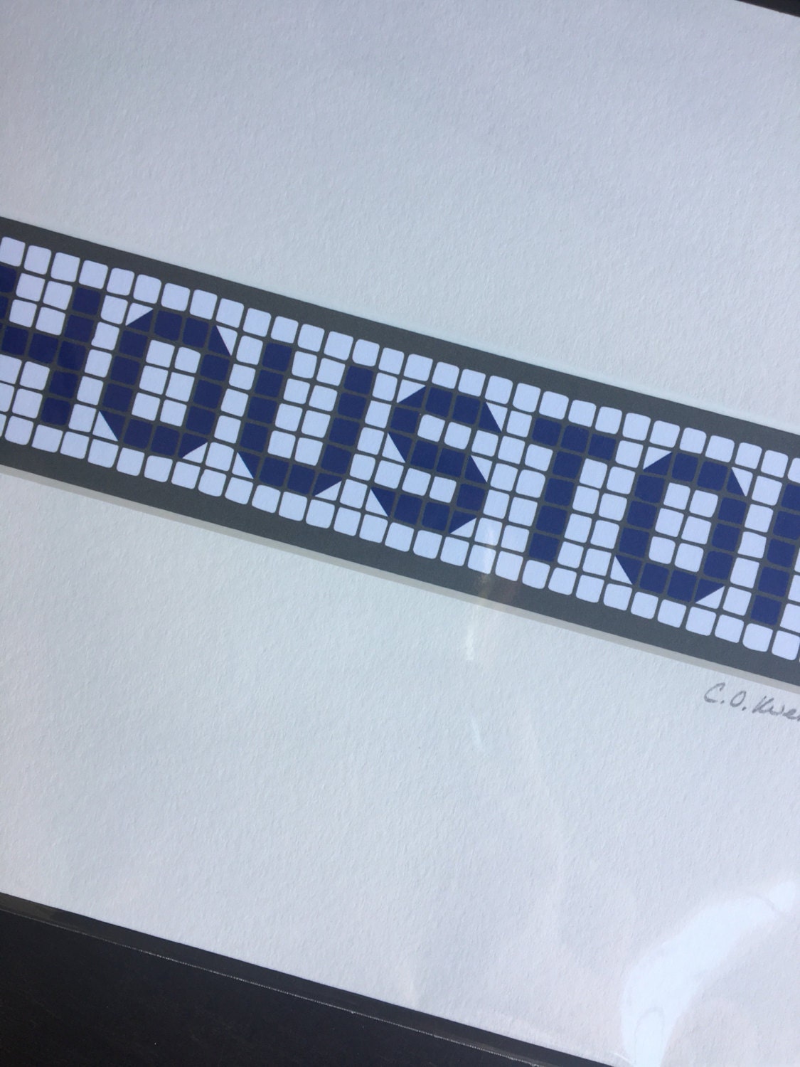 Houston Blue Tiles Art Print - Etsy