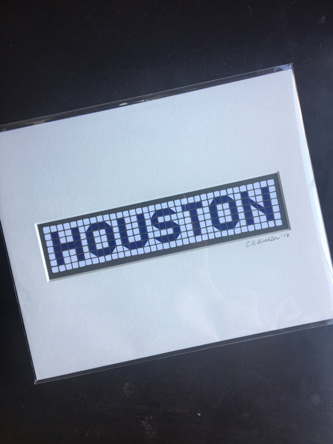 Houston Blue Tiles Art Print - Etsy