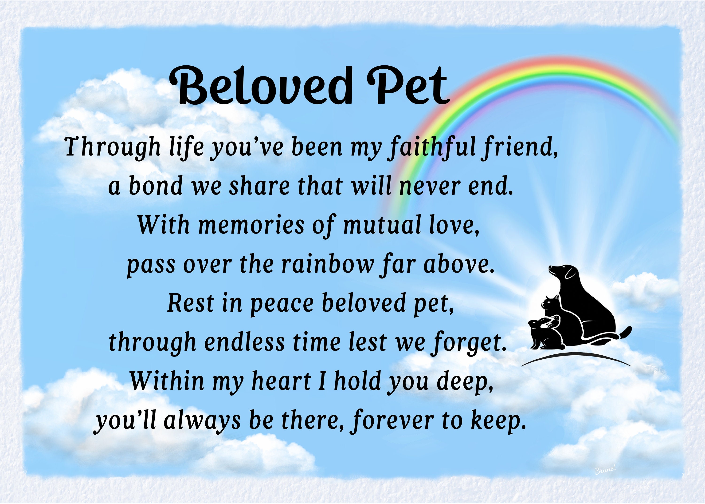 Beloved Pet Sympathy 5x7 Card - Etsy