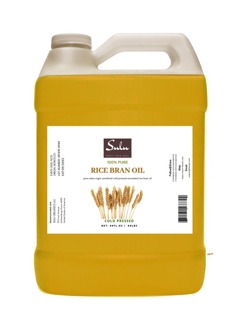 4 Lbs Cold Pressed VIRGIN UNREFINED Rice Bran Oil 100% Pure - Etsy UK