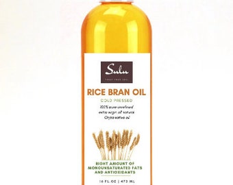 16 Oz RICE BRAN OIL Organic Carrier Unrefined Cold Pressed - Etsy