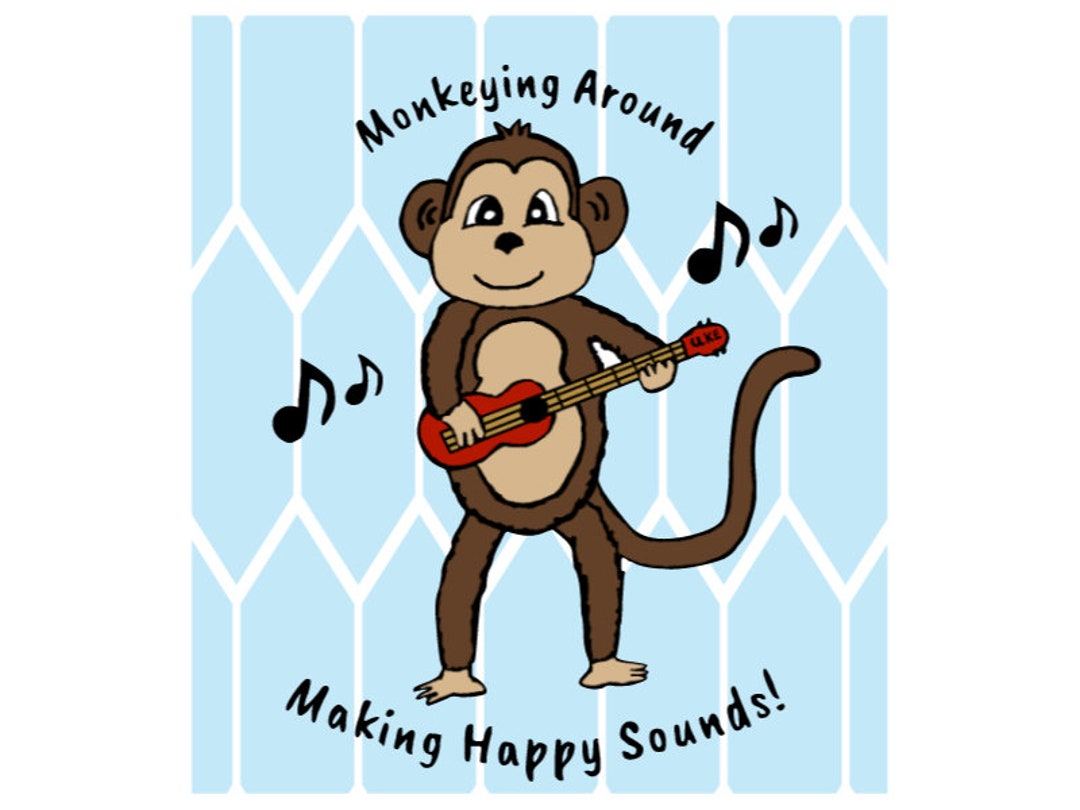 Monkey Playing the Ukulele PNG Sublimation File for Download Monkeying ...