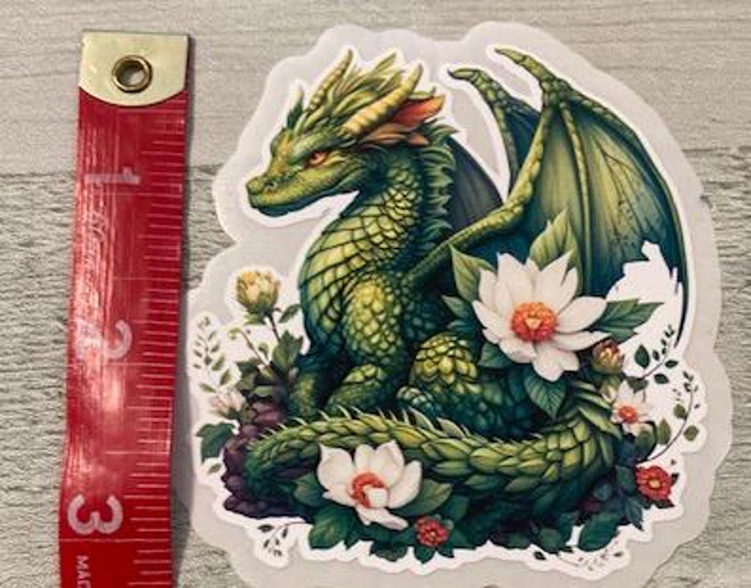 Dragon Decal Dragon Vinyl Sticker 3 Inch Dragon Sticker Green Dragon ...