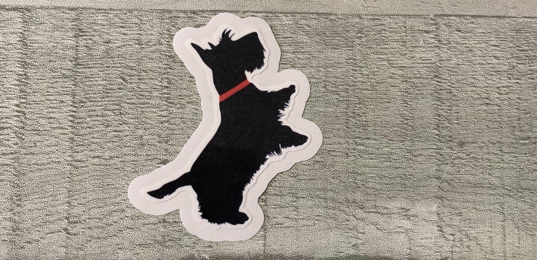 Scottish Terrier Sticker Scotty Dog Standing on Back Legs Sticker ...