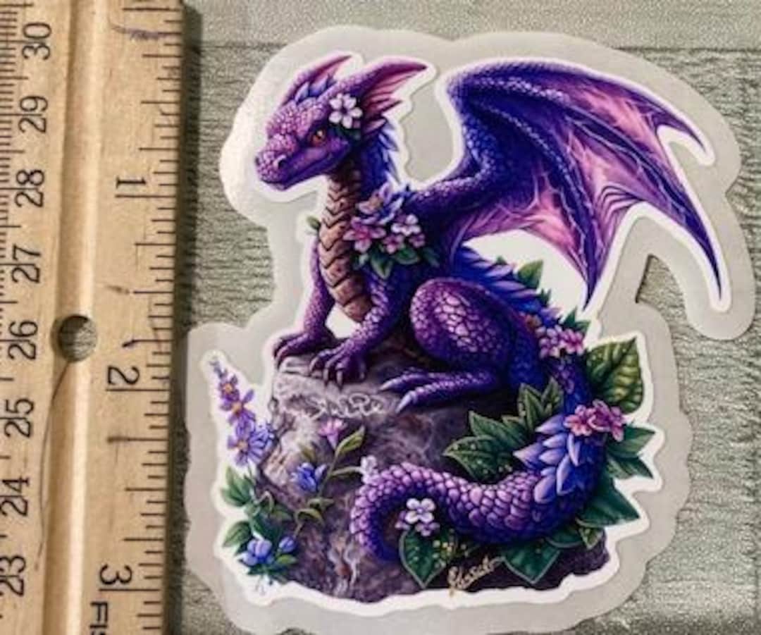 Purple Dragon Sticker 3 Inch Large Purple Dragon Sticker Mythical ...