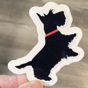 Scottish Terrier Sticker Scotty Dog Standing on Back Legs Sticker ...