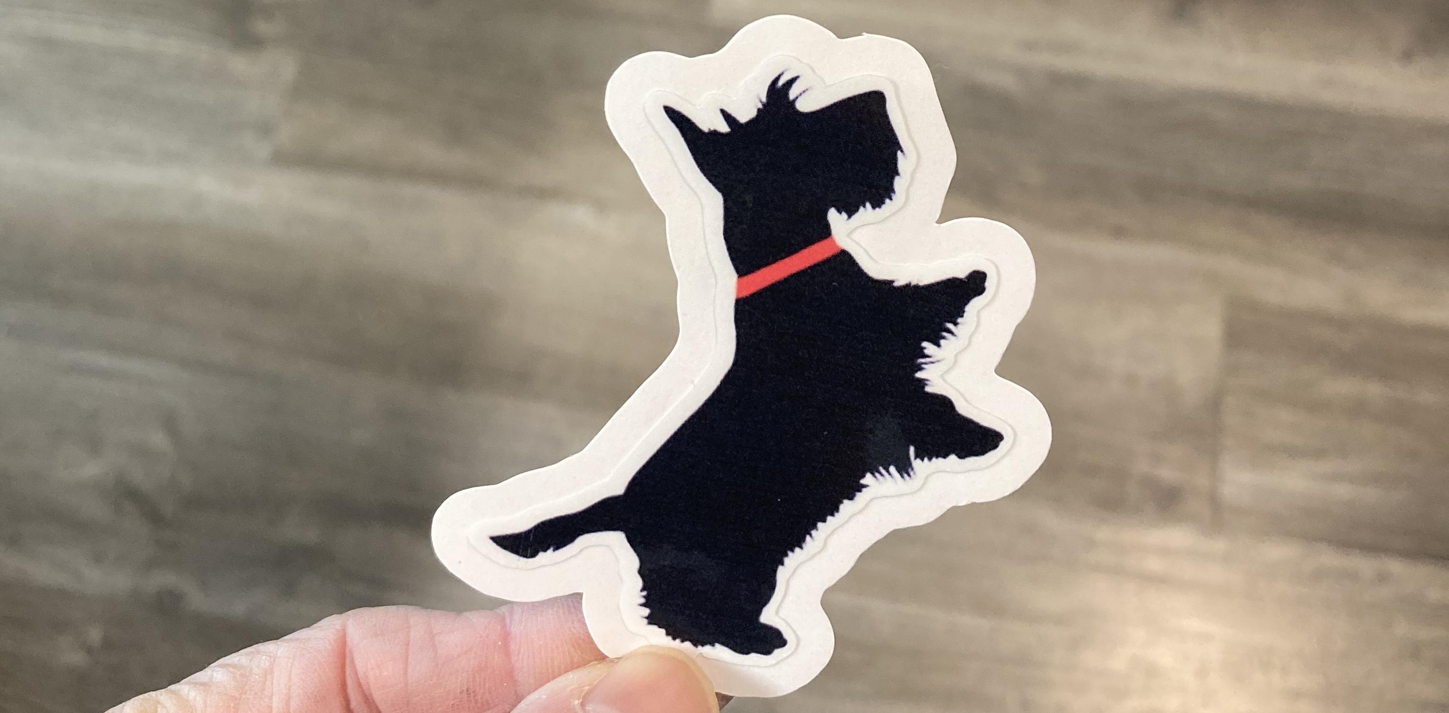 Scottish Terrier Sticker Scotty Dog Standing on Back Legs Sticker ...